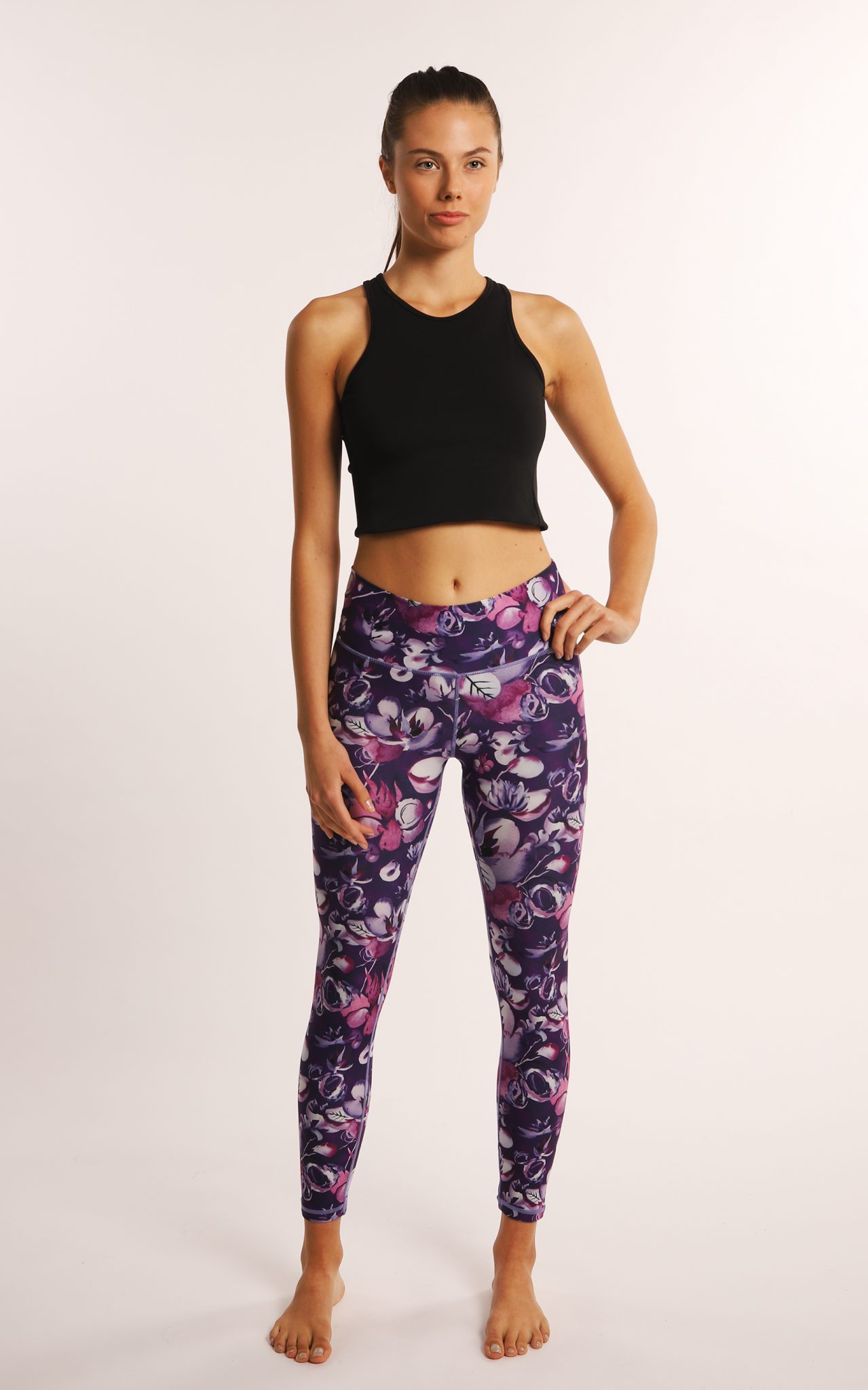 Sustainable leggings with art - NJÁLLA - Snowbed willow leggings