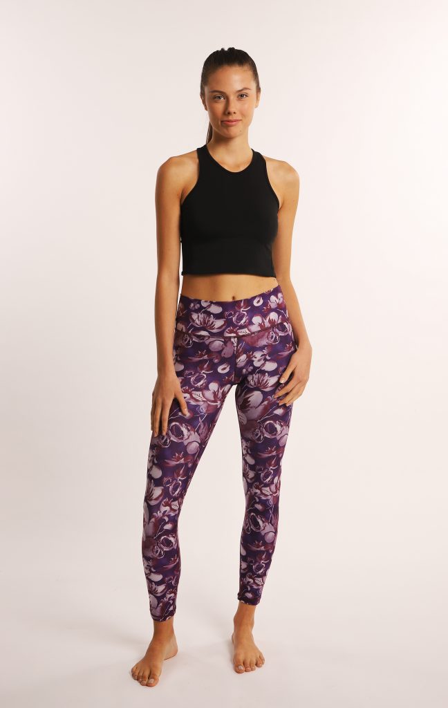 Sustainable Snowbed willow - Gironlasta dark lily leggings - NJÁLLA